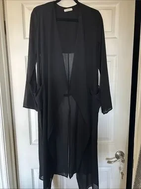 Poetry | Jackets & Coats | Poetry Black Sheer Duster Sm | Poshmark